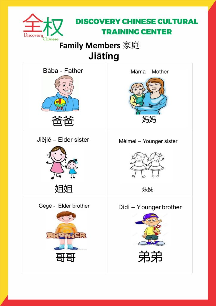 Chinese Family Members Chart – Discovery Chinese Cultural Center